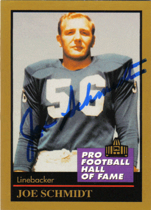Joe Schmidt Autographed 1991 Encor Football Card – FootballCollectible.com